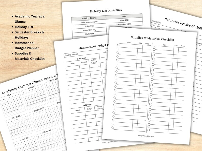 Homeschool Planner Printable, 2024-2025 Homeschool Planner Bundle ...