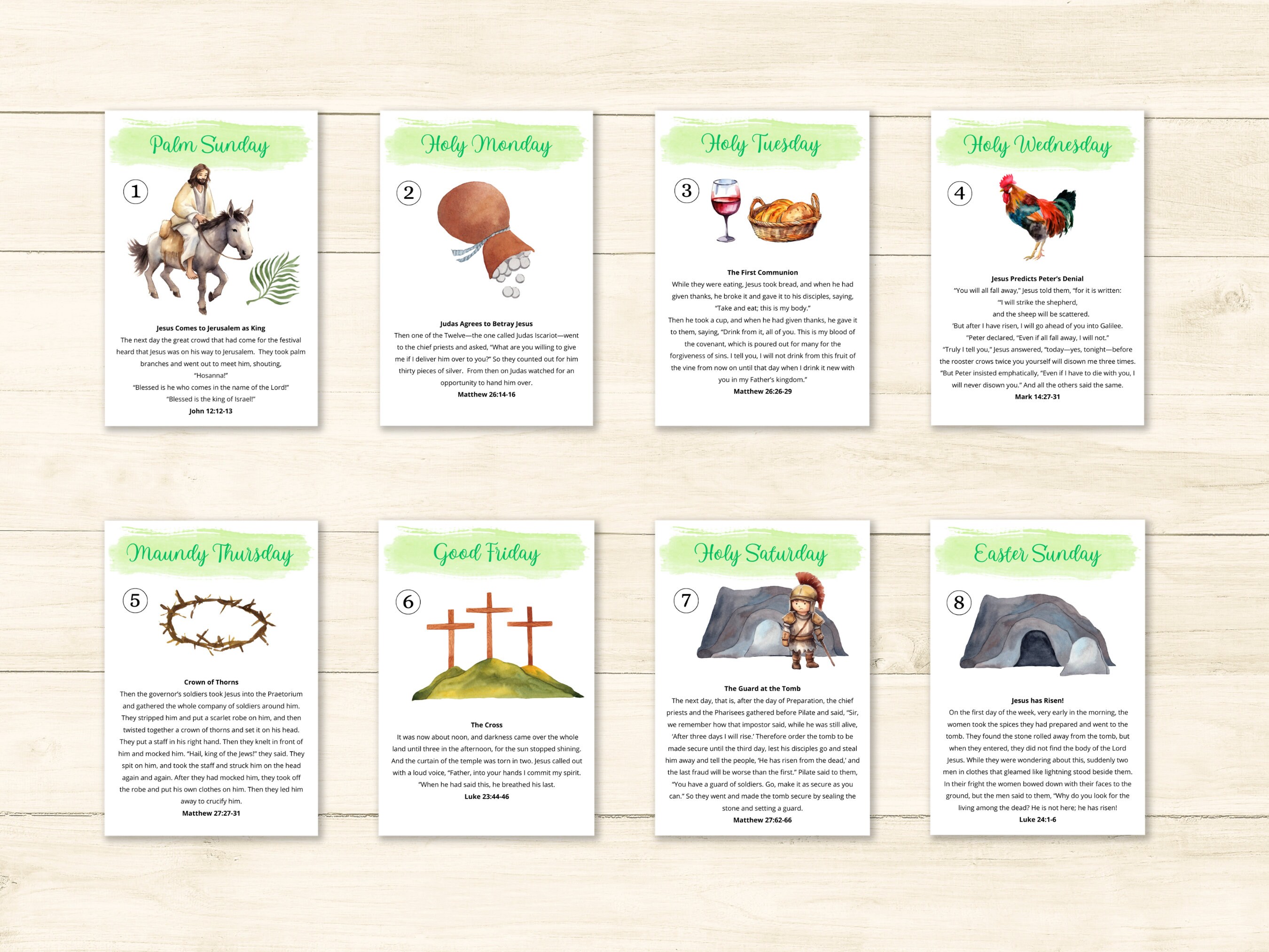 Easter Scripture Countdown, Easter Scripture Cards, Easter Worksheets ...