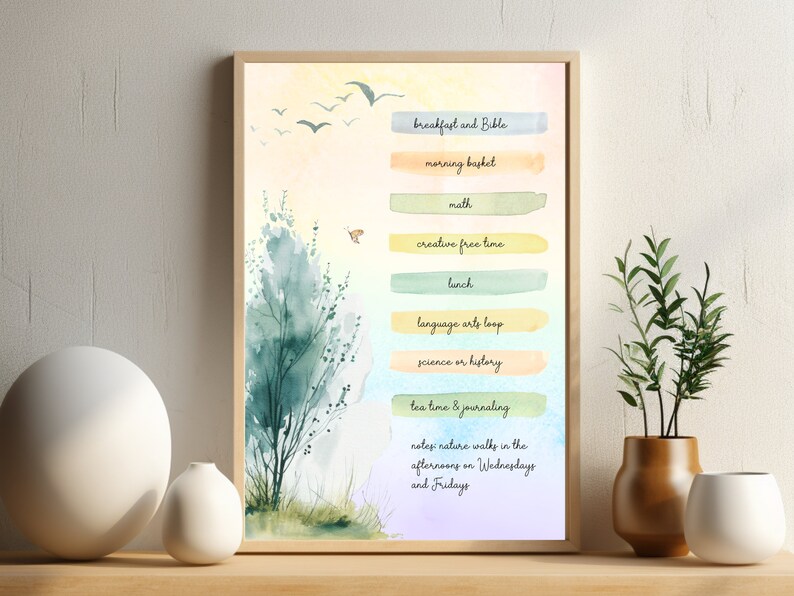 Nature Homeschool Flow Chart: Daily Kids Schedule (PDF/JPG) - Etsy