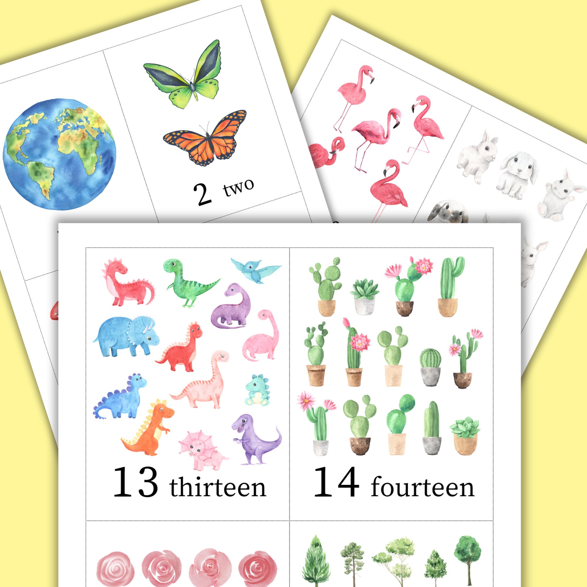 Number Flashcards, Numbers 1-20 Cards, Flash Cards, Preschool ...