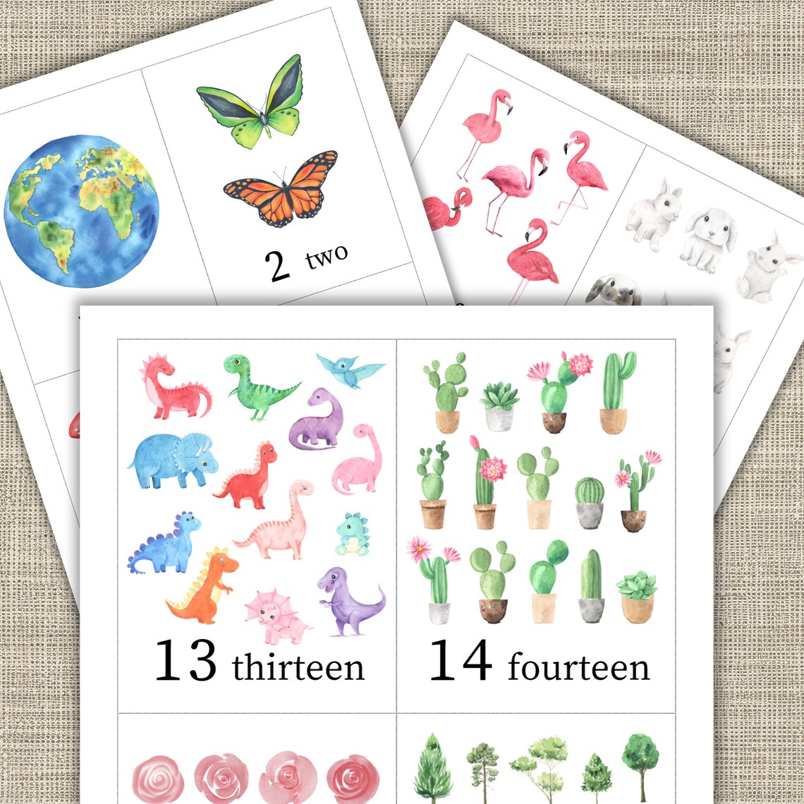 Number Flashcards, Numbers 1-20 Cards, Flash Cards, Preschool ...