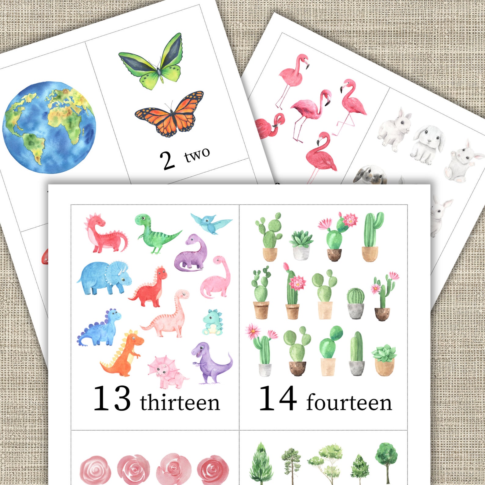 Number Flashcards, Numbers 1-20 Cards, Flash Cards, Preschool ...