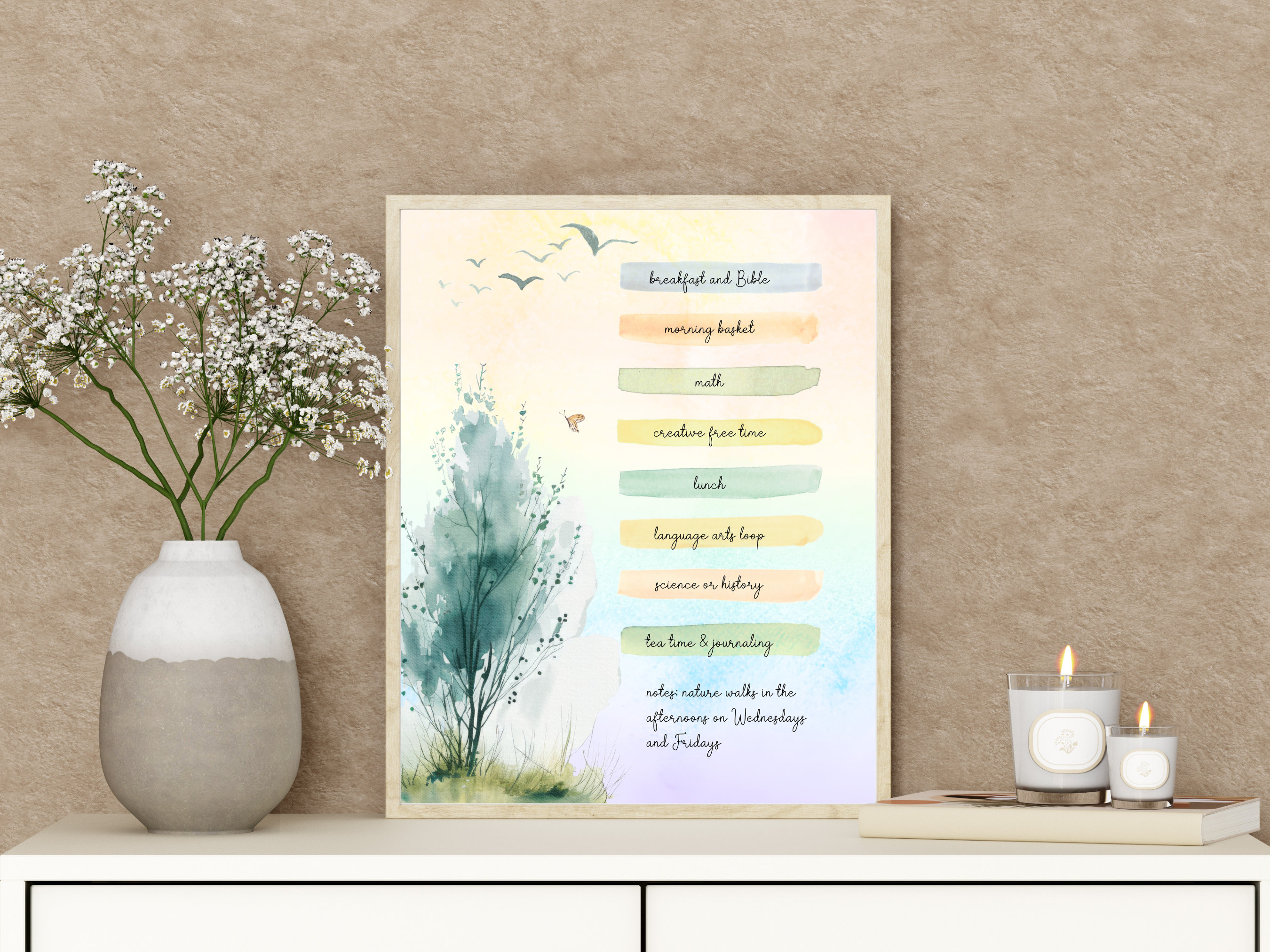 Nature Homeschool Flow Chart: Daily Kids Schedule (PDF/JPG) - Etsy