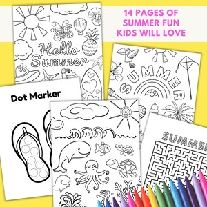 Kids Summer Coloring Activity Printable, Kids Summer Coloring Pages ...