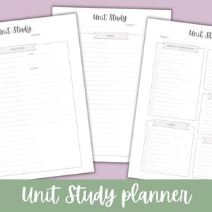 Homeschool Unit Study Planner: Printable Planning Pages - Etsy