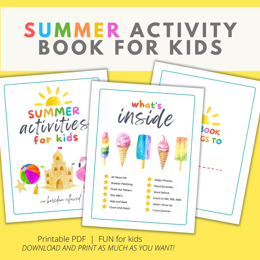 Kids Summer Activity Printable, Summer Worksheets, Kids Printable ...
