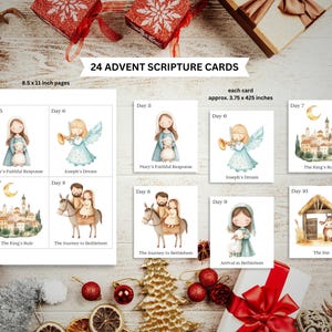 Advent Scripture Cards, Christmas Countdown Printable, Christmas Story ...