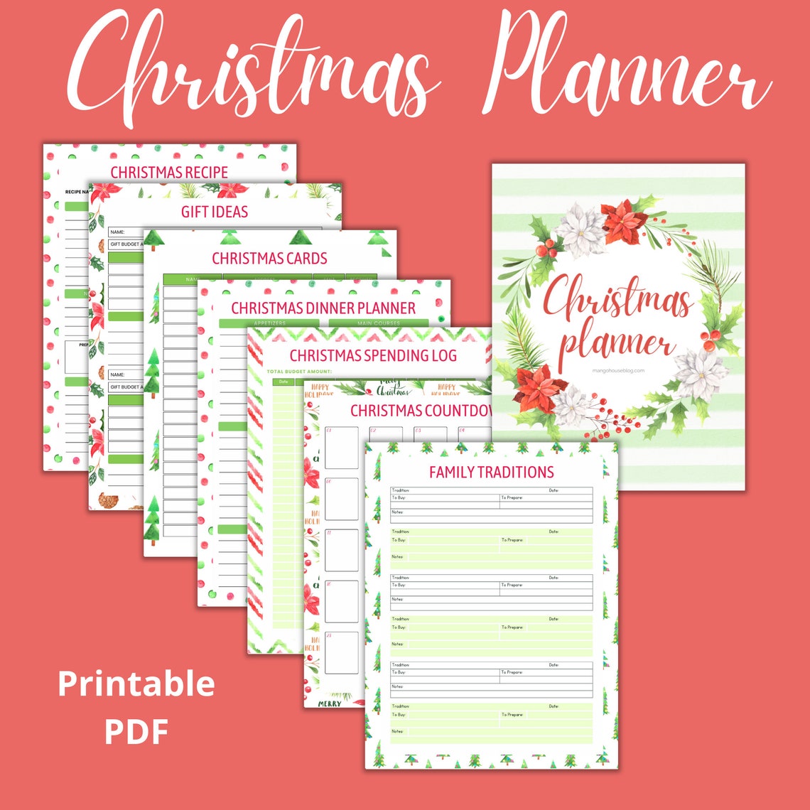 Christmas Planner Printable, Holiday Planner, Christmas Gift Planner ...