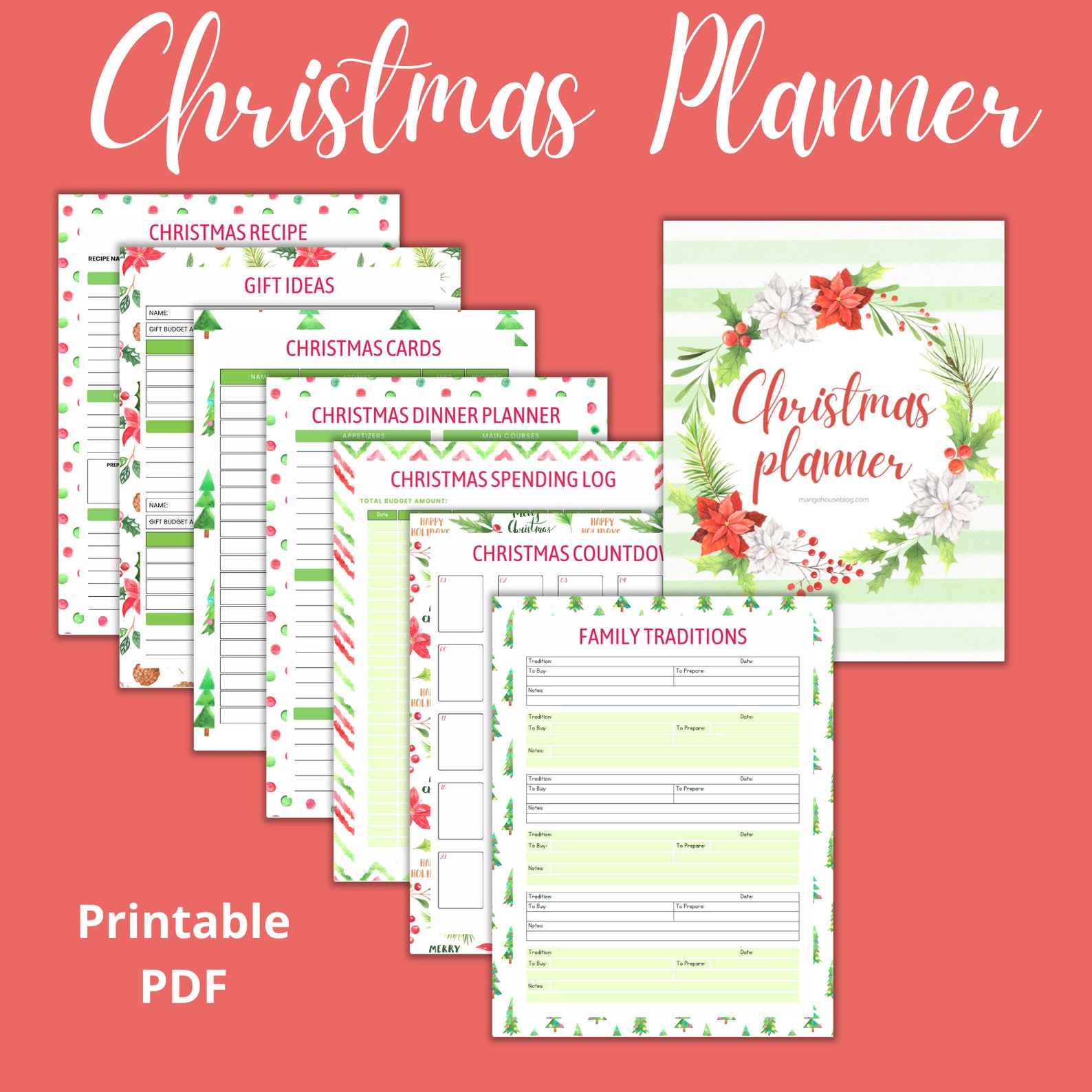 Christmas Planner Printable, Holiday Planner, Christmas Gift Planner ...