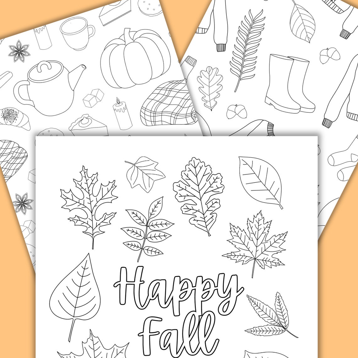 Autumn Fall Coloring Pages for Kids, Printable Coloring Sheets ...
