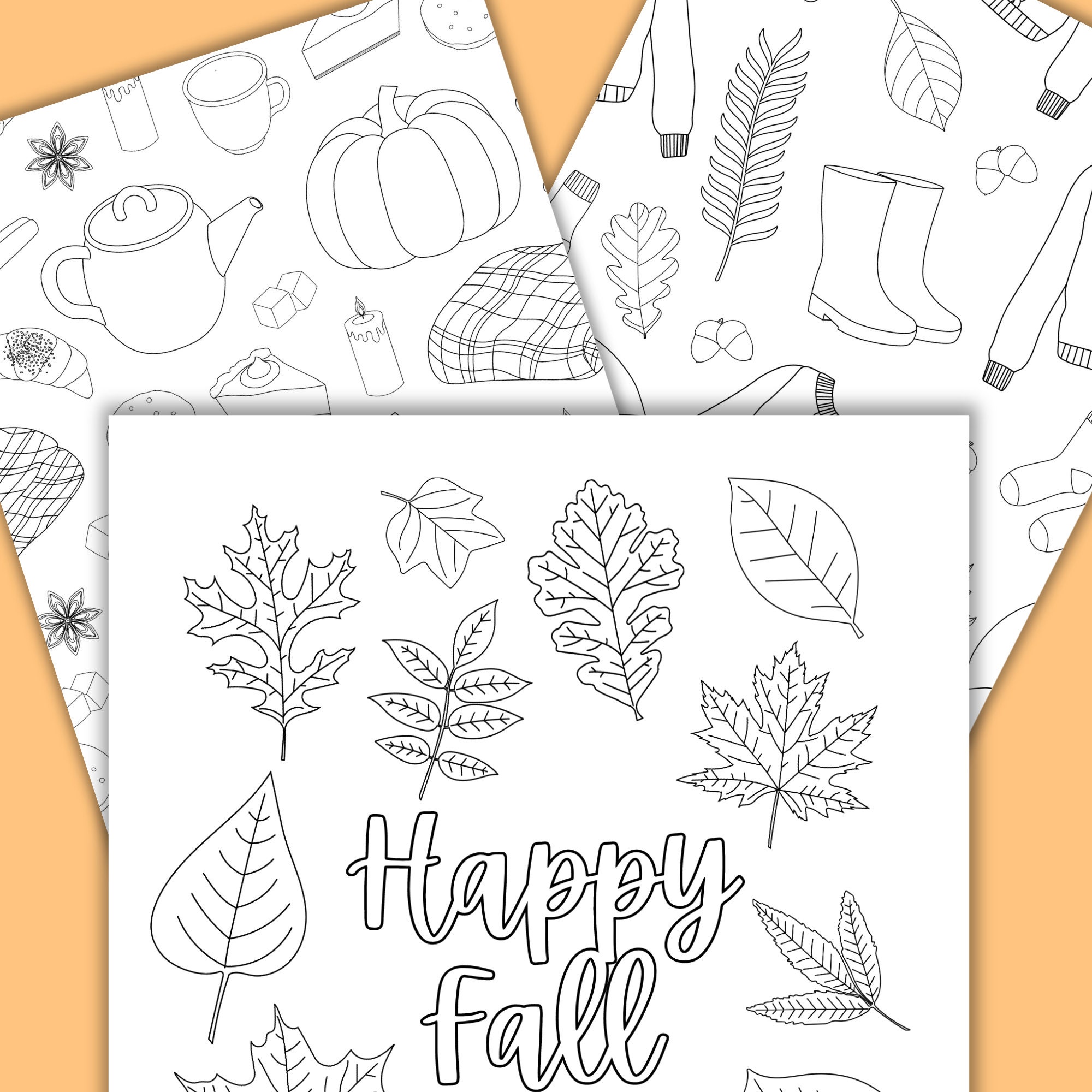 Autumn Fall Coloring Pages for Kids, Printable Coloring Sheets ...