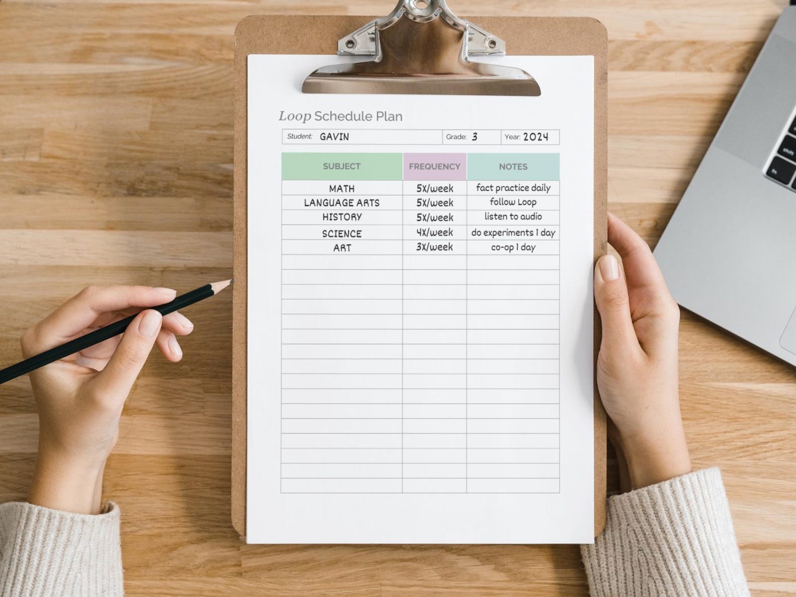 Homeschool Loop Schedule Planner: Printable PDF - Etsy