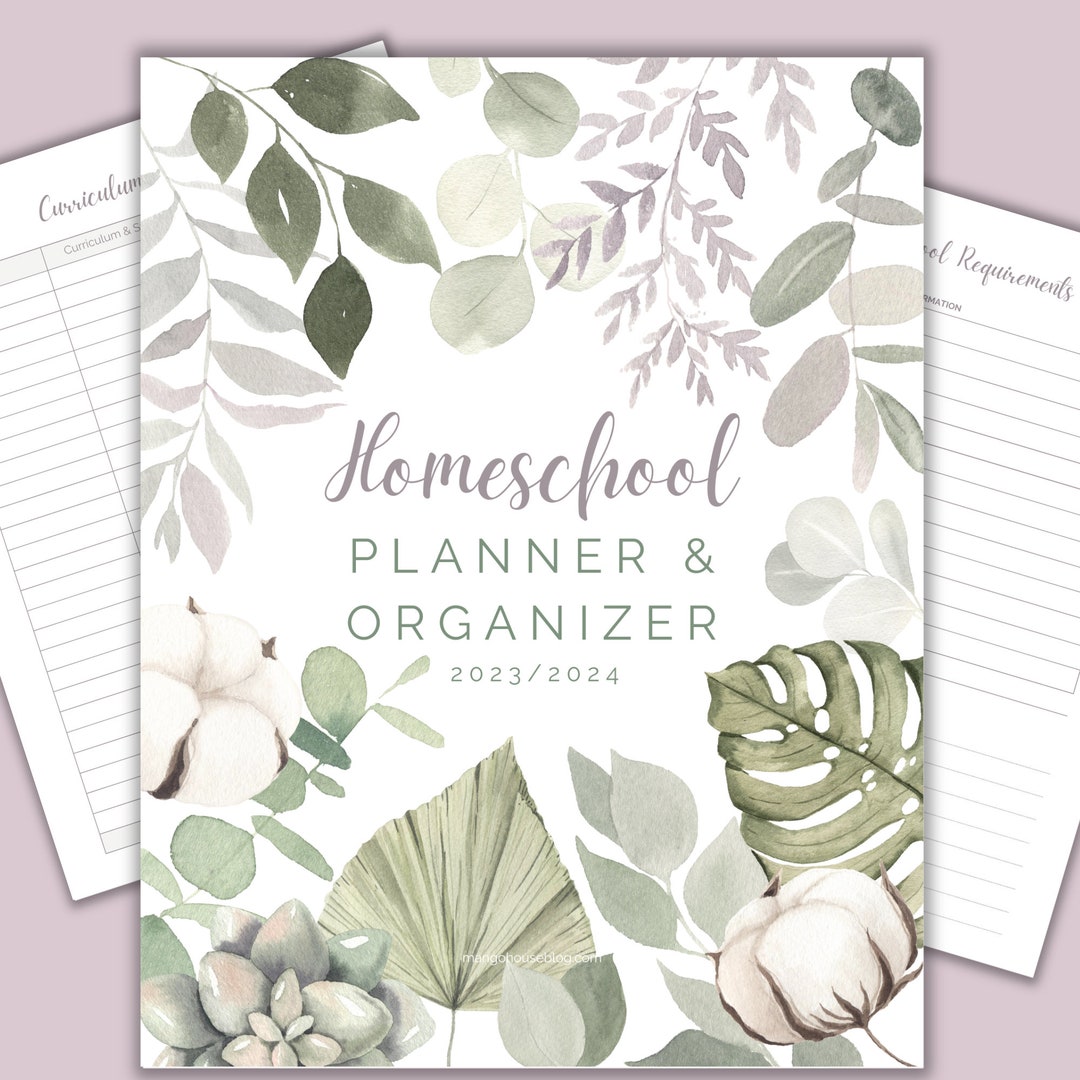 Homeschool Planner Printable, Greenery, Homeschool Planner Bundle ...