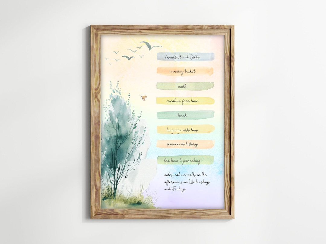 Nature Homeschool Flow Chart: Daily Kids Schedule (PDF/JPG) - Etsy