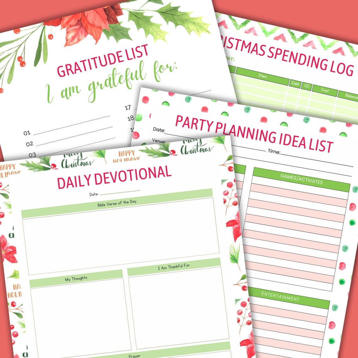 Christmas Planner Printable, Holiday Planner, Christmas Gift Planner ...