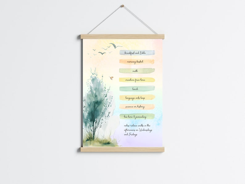 Nature Homeschool Flow Chart: Daily Kids Schedule (PDF/JPG) - Etsy
