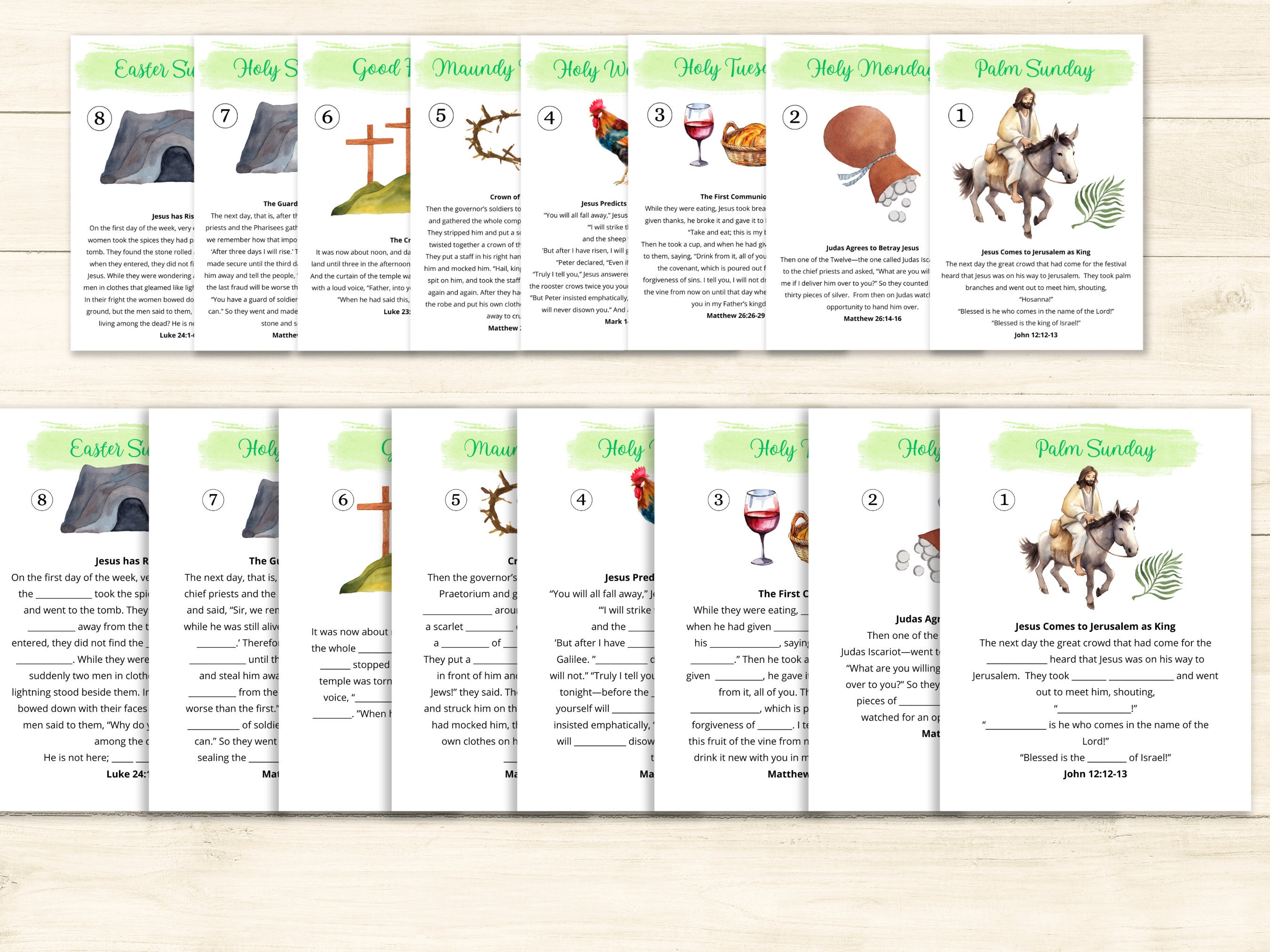 Easter Scripture Countdown, Easter Scripture Cards, Easter Worksheets ...