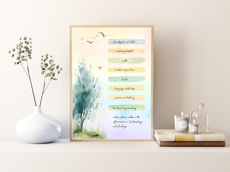 Nature Homeschool Flow Chart: Daily Kids Schedule (PDF/JPG) - Etsy