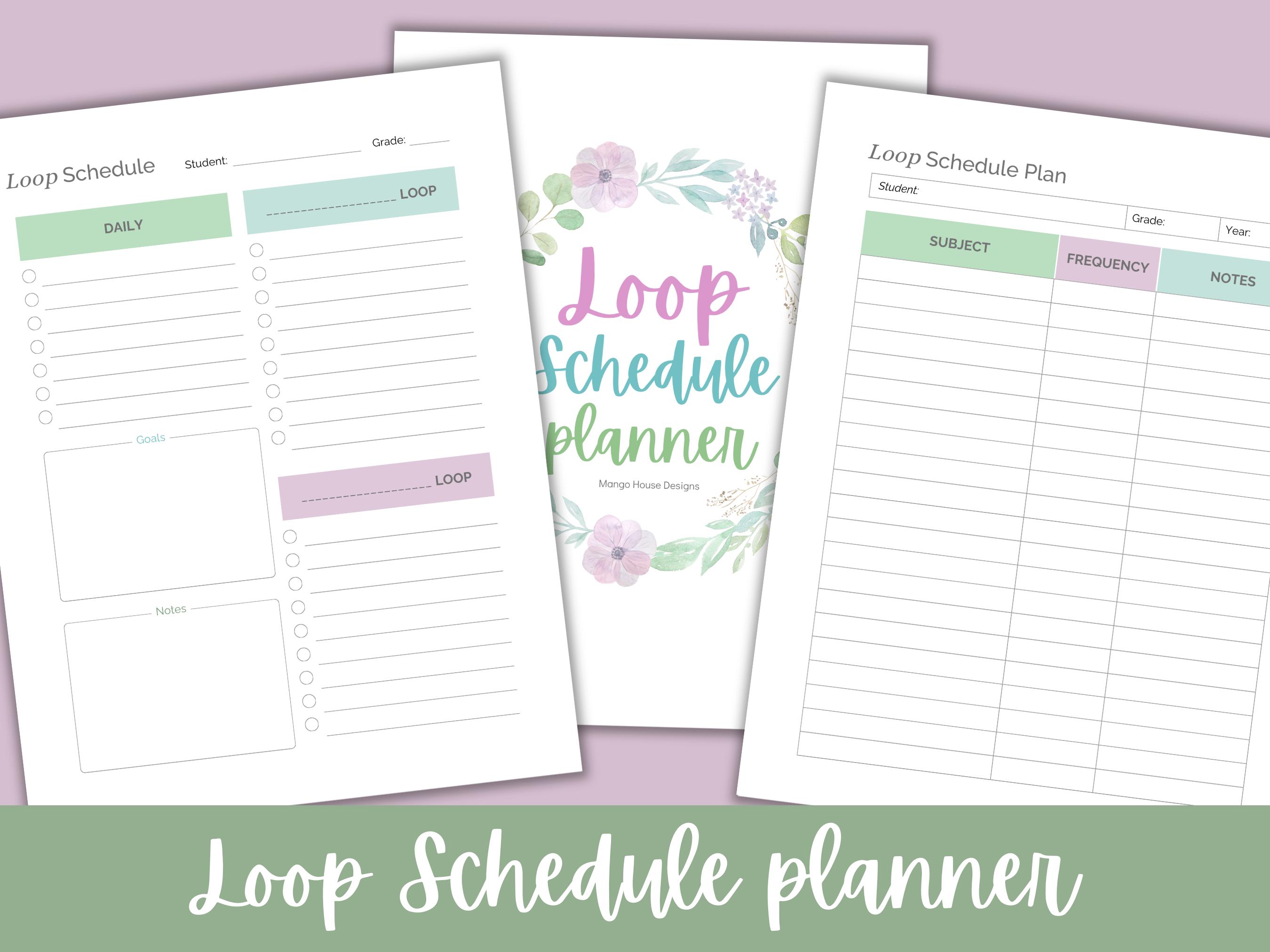 Homeschool Loop Schedule Planner: Printable PDF - Etsy
