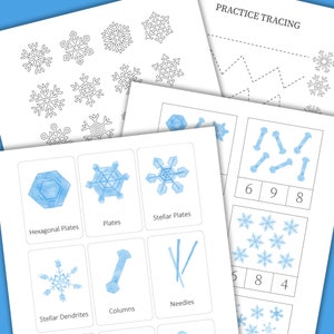 Snowflake Unit Study, Homeschool Worksheets, Snowflake Activity Sheets ...