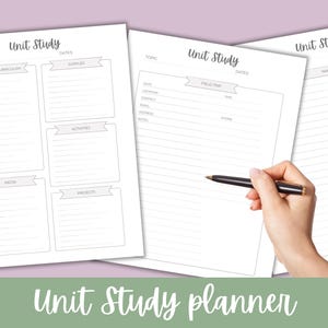 Homeschool Unit Study Planner: Printable Planning Pages - Etsy