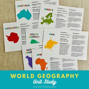 World Geography Unit Study, 7 Continents Study, Animals of the World ...