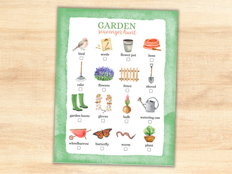 Spring Garden Scavenger Hunt Printable (PDF) - Etsy