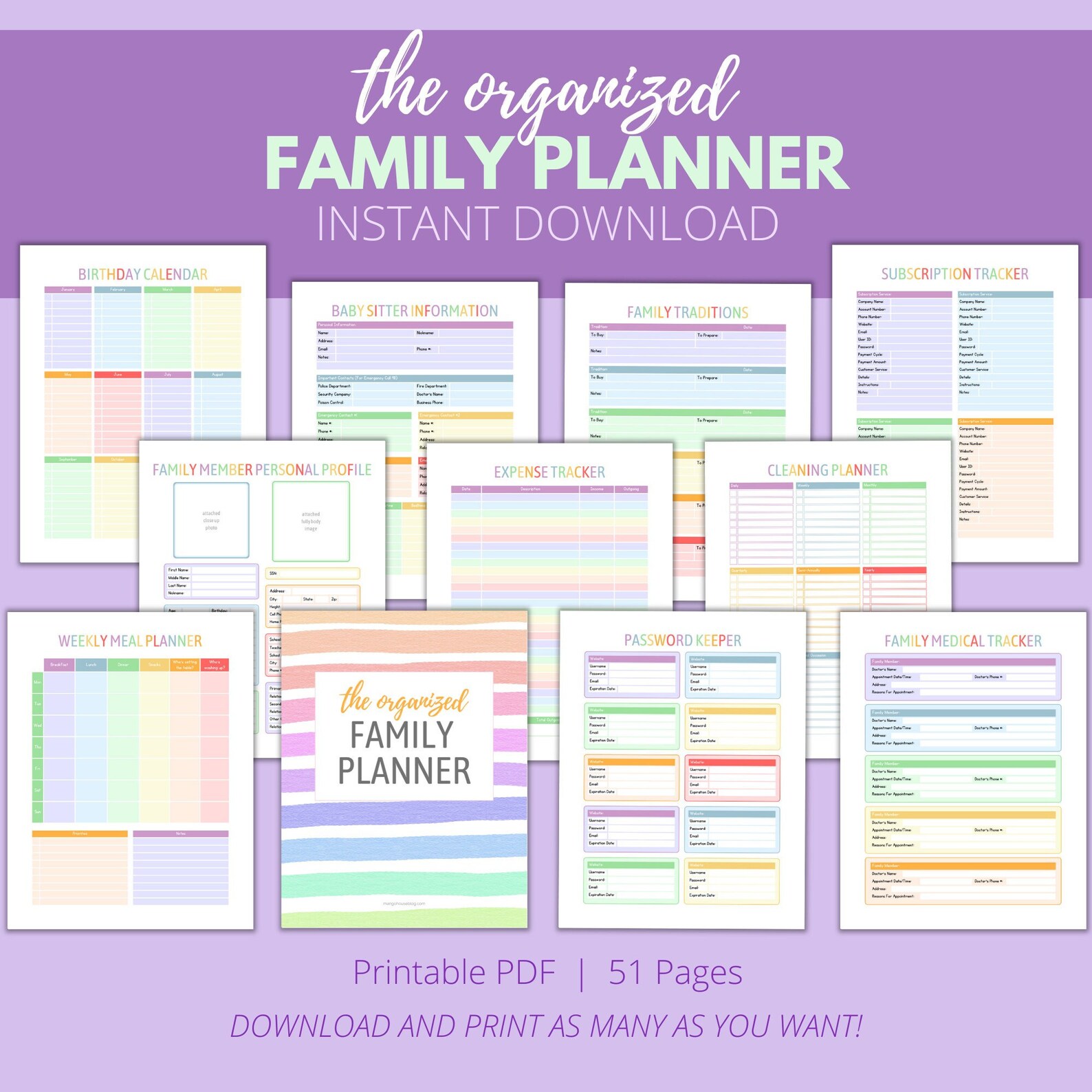 The Organized Family Planner, Family Planner and Organizer, Weekly ...