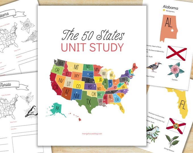 50 States Learning Pack - Etsy