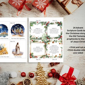 Advent Scripture Cards, Christmas Countdown Printable, Christmas Story ...