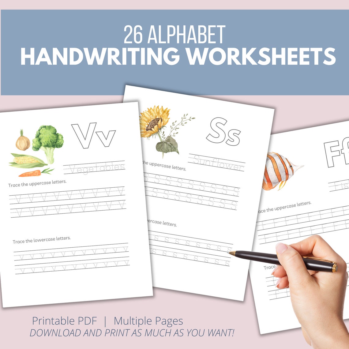 Alphabet Handwriting Worksheets, Handwriting Practice Sheets ...