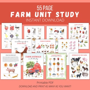 Farm Animals Unit Study, Farmactivity Bundle, Farm Learning, Farm ...
