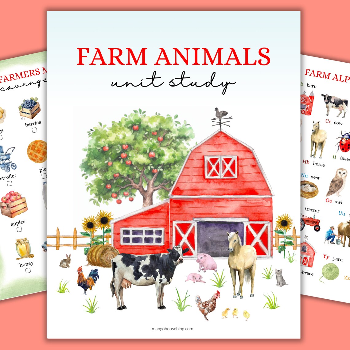 Farm Animals Unit Study, Farmactivity Bundle, Farm Learning, Farm ...