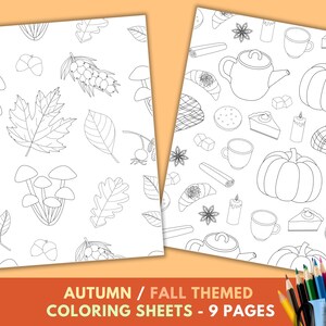 Autumn Coloring Pages for Kids: Thanksgiving, Pumpkins (printable PDF ...