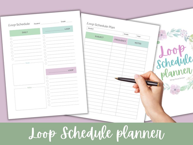Homeschool Loop Schedule Planner: Printable PDF - Etsy