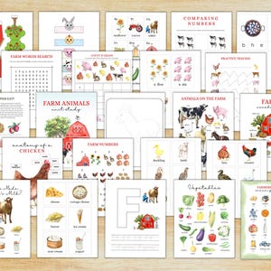 Farm Animals Unit Study: Learning Activity Bundle (printable) - Etsy