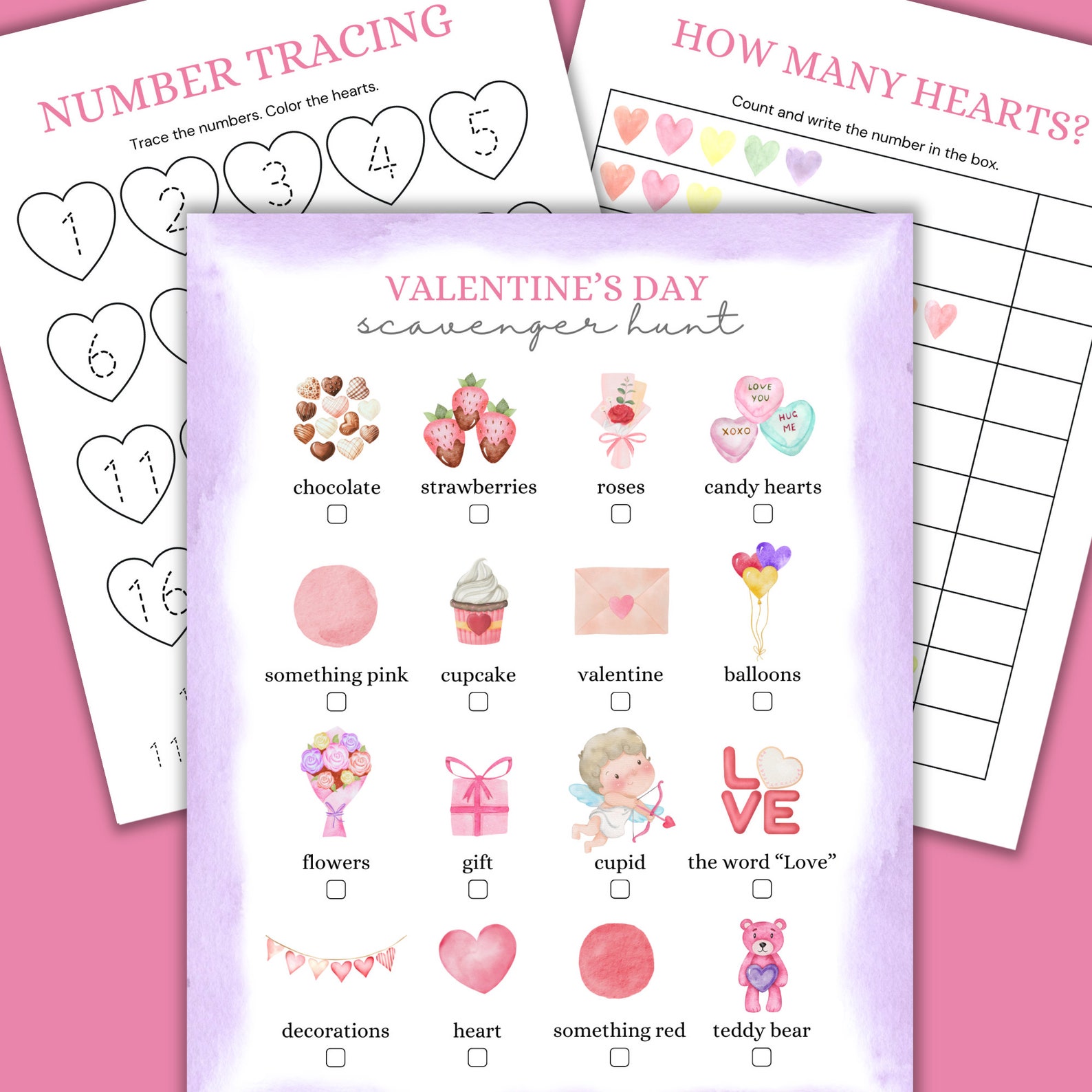 Valentine's Day Activity Pack, Valentine's Day Printables, Valentine's ...