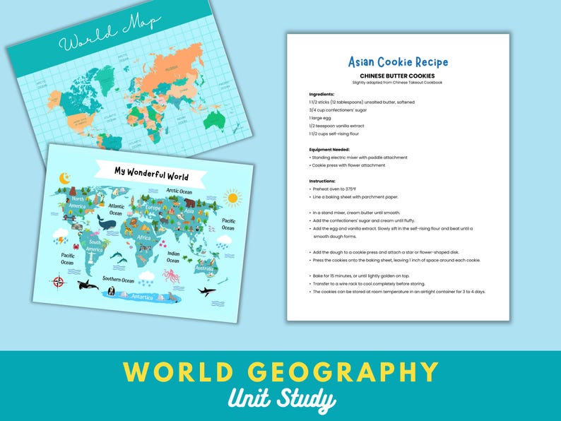 World Geography Unit Study: Continents, Animals, and Fact Cards - Etsy