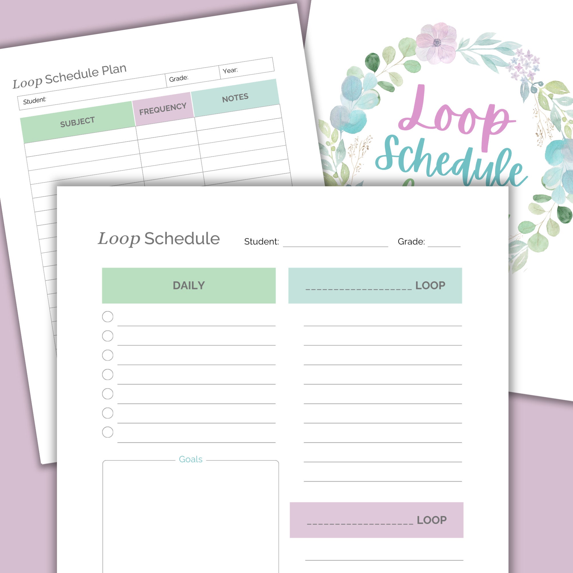 Loop Schedule Planner Printable, Homeschool Loop Schedule Planner, Loop ...