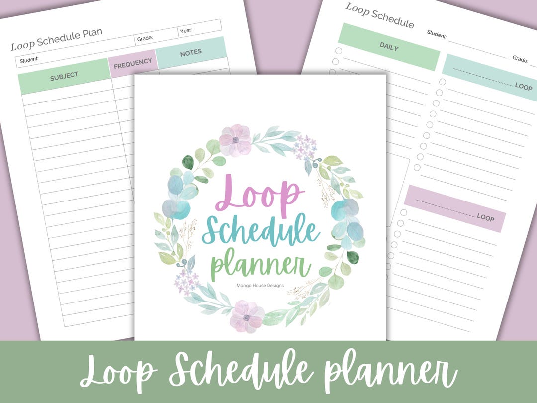 Loop Schedule Planner Printable, Homeschool Loop Schedule Planner, Loop ...