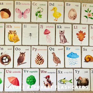 Nature Alphabet Flashcards: Watercolor ABC Cards (printable) - Etsy