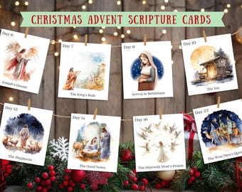Christmas Advent Scripture Cards: Printable Christmas Story (digital ...