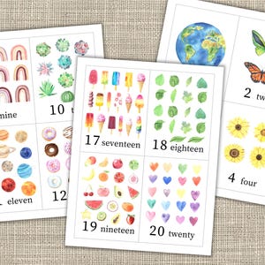 Number Flashcards, Numbers 1-20 Cards, Flash Cards, Preschool ...