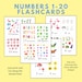 Number Flashcards, Numbers 1-20 Cards, Flash Cards, Preschool ...