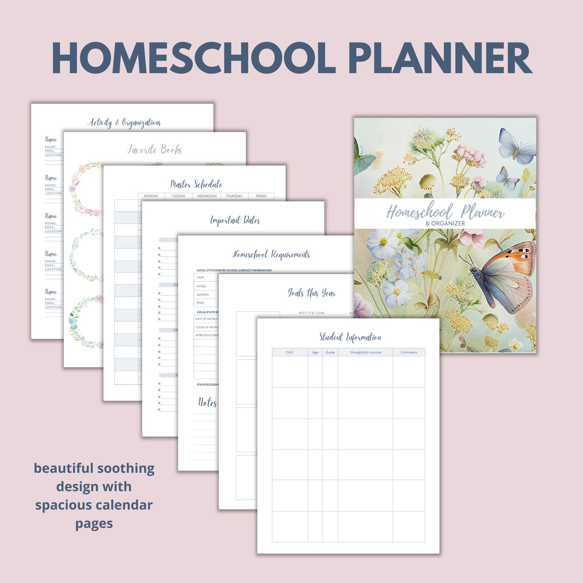 Homeschool Planner Printable, Homeschool Planner Bundle, Homeschool ...