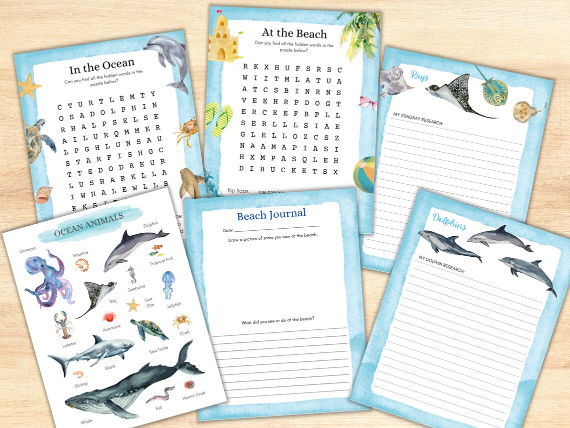 Ocean Animals Unit Study: Sea Creature Activity Pack (PDF) - Etsy