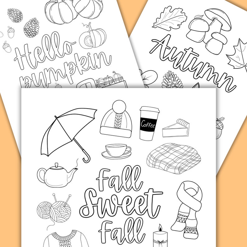 Autumn Fall Coloring Pages for Kids, Printable Coloring Sheets ...