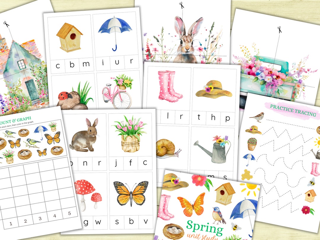 Spring Unit Study: Nature Learning Bundle (50pgs) - Etsy