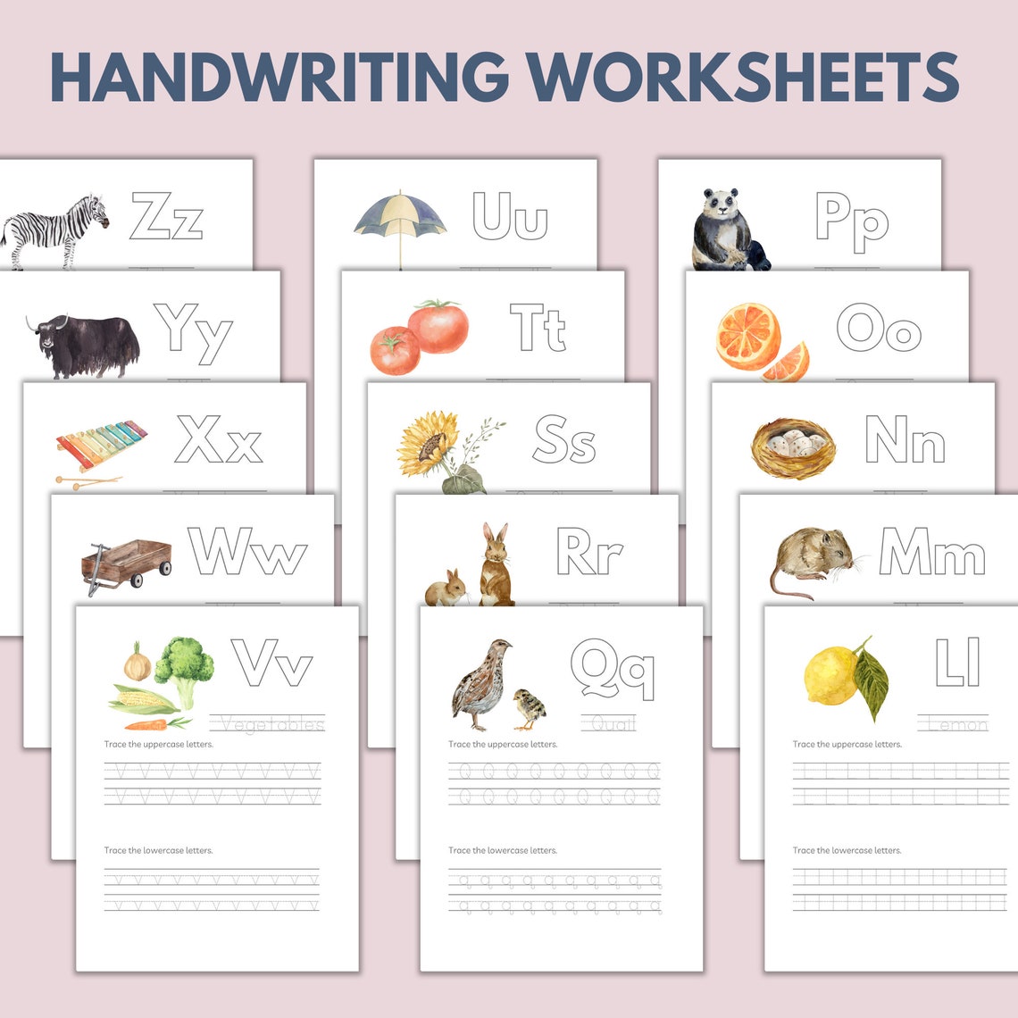 Alphabet Handwriting Worksheets, Handwriting Practice Sheets ...