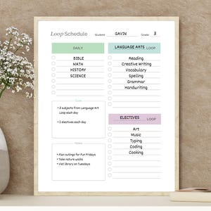 Homeschool Loop Schedule Planner: Printable PDF - Etsy